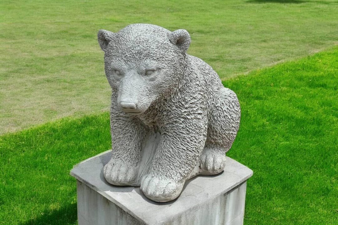 Bear Statue, Outdoor Animal, Large Bear, Concrete Sculpture, Outdoor ...