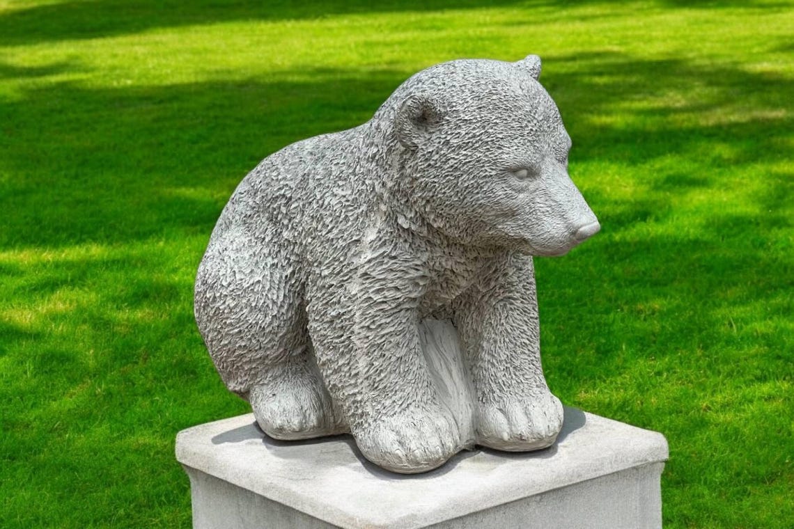Bear Statue, Outdoor Animal, Large Bear, Concrete Sculpture, Outdoor ...