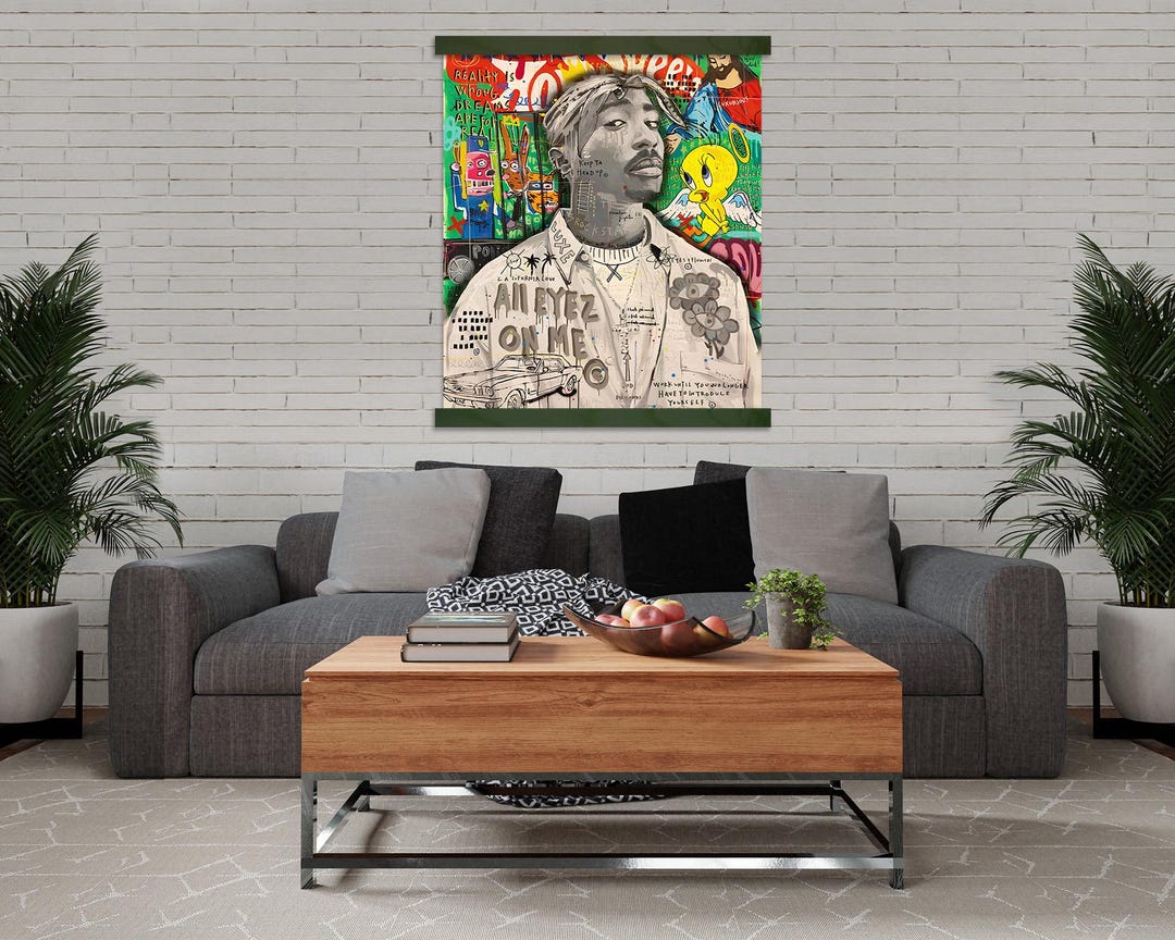 Tupac Shakur, Tupac Poster, Tupac Art, Tupac Tapestry, Hiphop Art, Rap ...