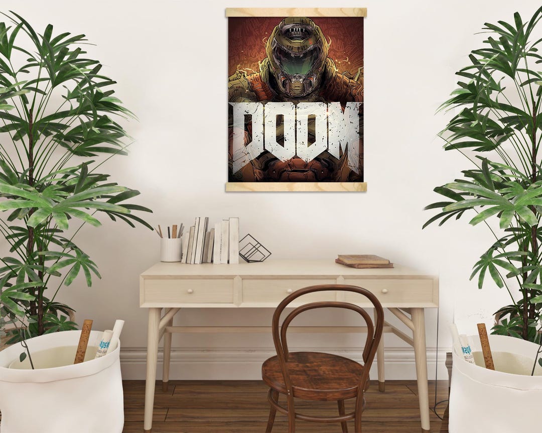 Doom Art, Doom Slayer, Doom Guy, Gamer Tapestry, Gaming Wall Art ...