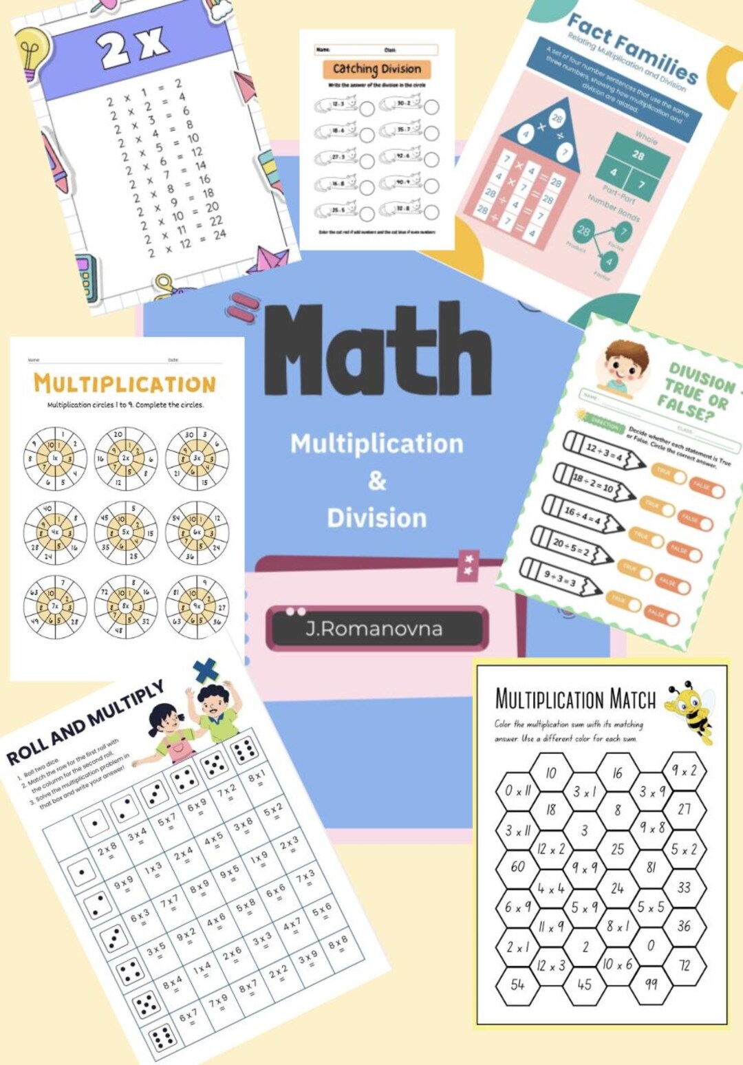 Multiplication and Division Worksheets | Grade 1–3 Math Printable | 50 ...