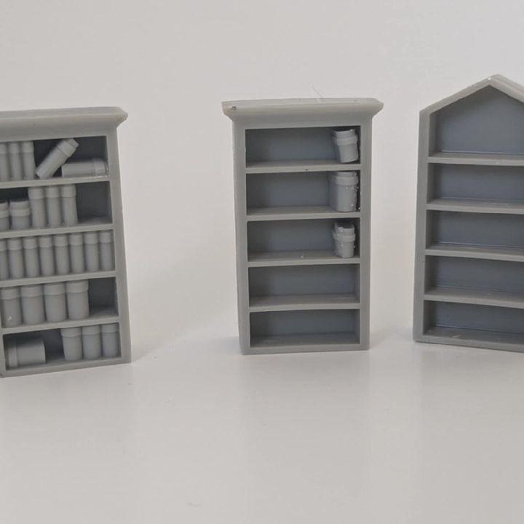 Digital File*** 32mm Scale Bookshelf Diorama Collection: Library, Cafe ...