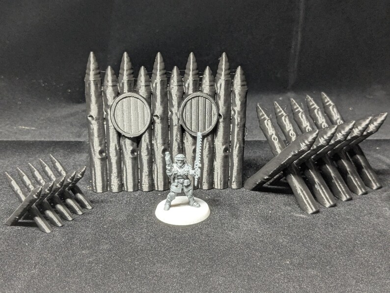 Viking Palisade Wall Spiked Barricades: Wargaming Terrain Cheval De ...