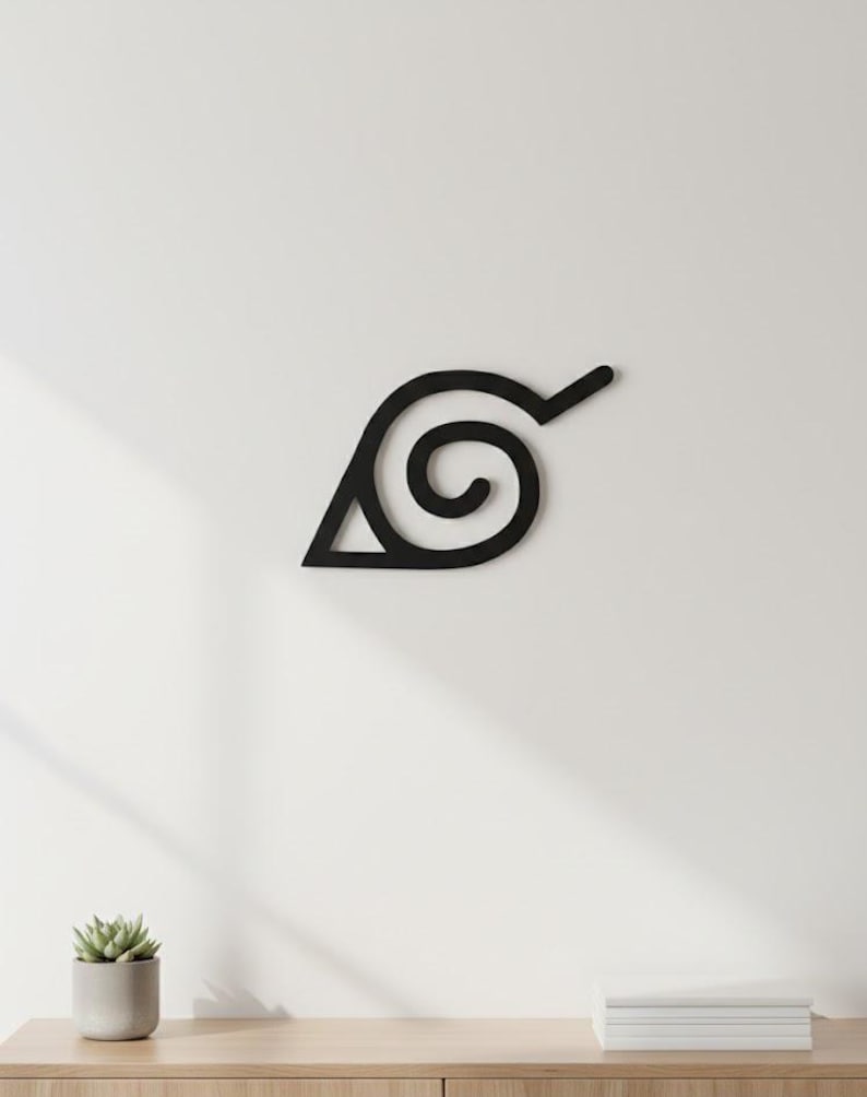 Hidden Leaf Village Symbol Wall Art Anime Ninja Decor 3D Printed Naruto ...
