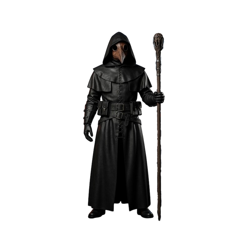 Black Leather Plague Doctor Robe: Medieval Renaissance Costume - Etsy