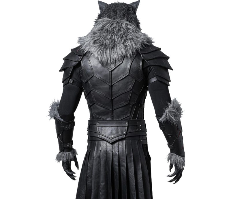 Handmade Black Leather Werewolf Armor With Kilt - Viking Cosplay ...