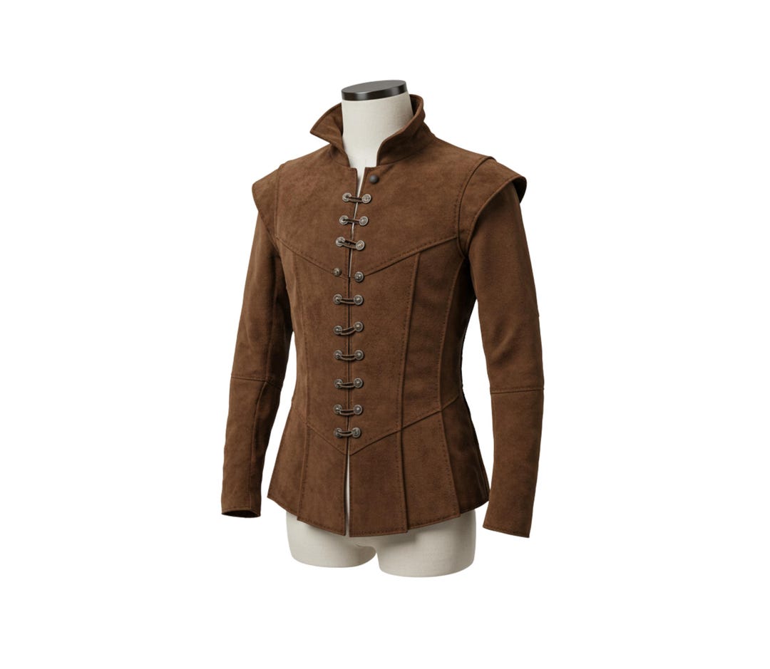 Handmade Brown Suede Leather Doublet: Renaissance Cosplay Jerkin - Etsy