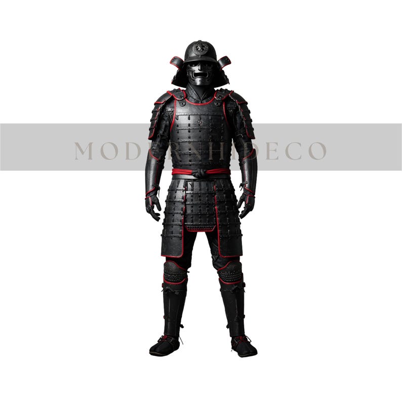 Black Leather Samurai Armor: Red Accent LARP Costume - Etsy UK
