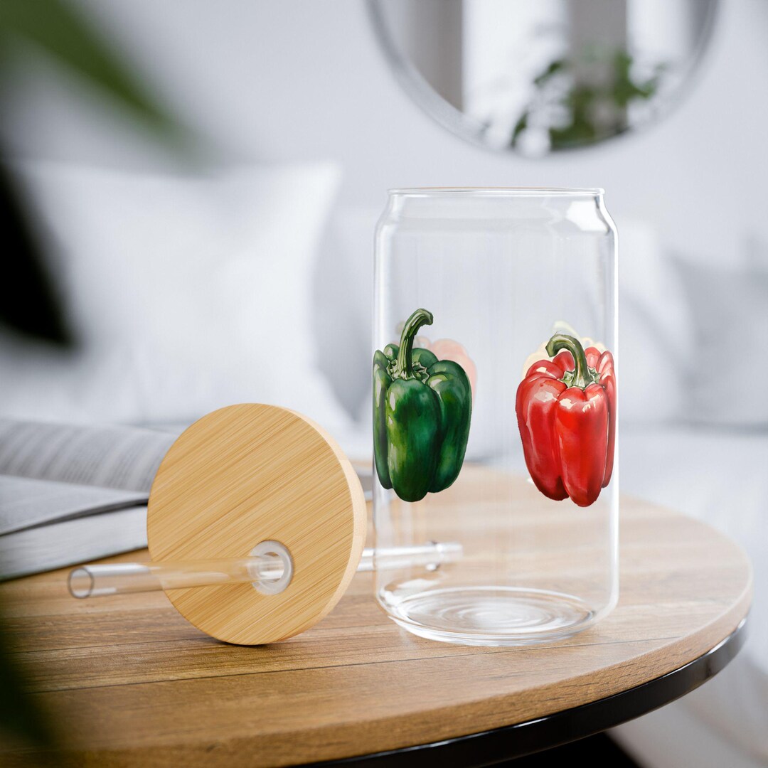 Bell Pepper Sipper Glass, Vegetable Glassware, Vintage Garden Party ...