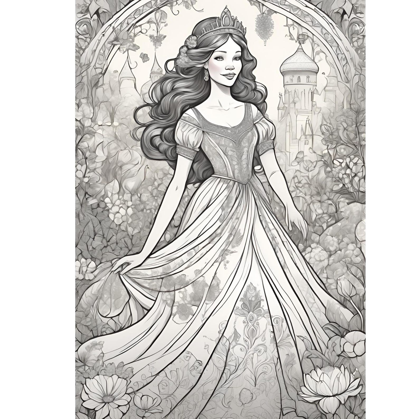 20 Princess Coloring Page | Printable Coloring Sheet for Kids & Adults ...