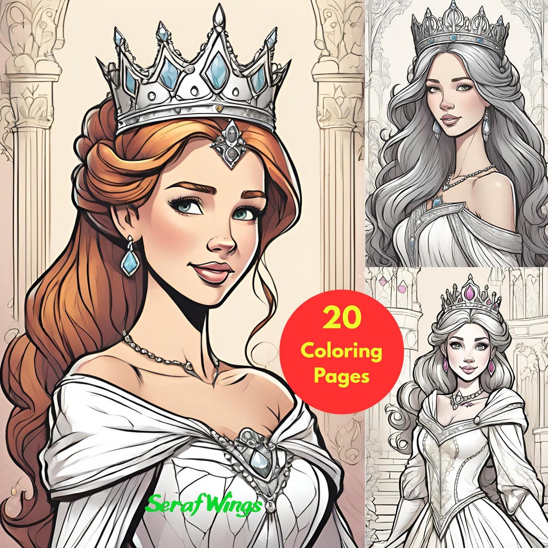 20 Princess Coloring Page | Printable Coloring Sheet for Kids & Adults ...