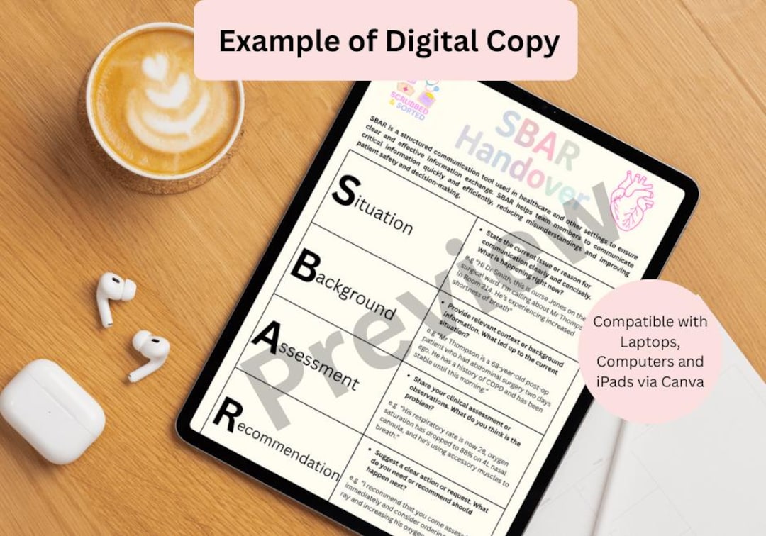 SBAR Handover Template With Explanation | Nurse Report Sheet With SBAR ...