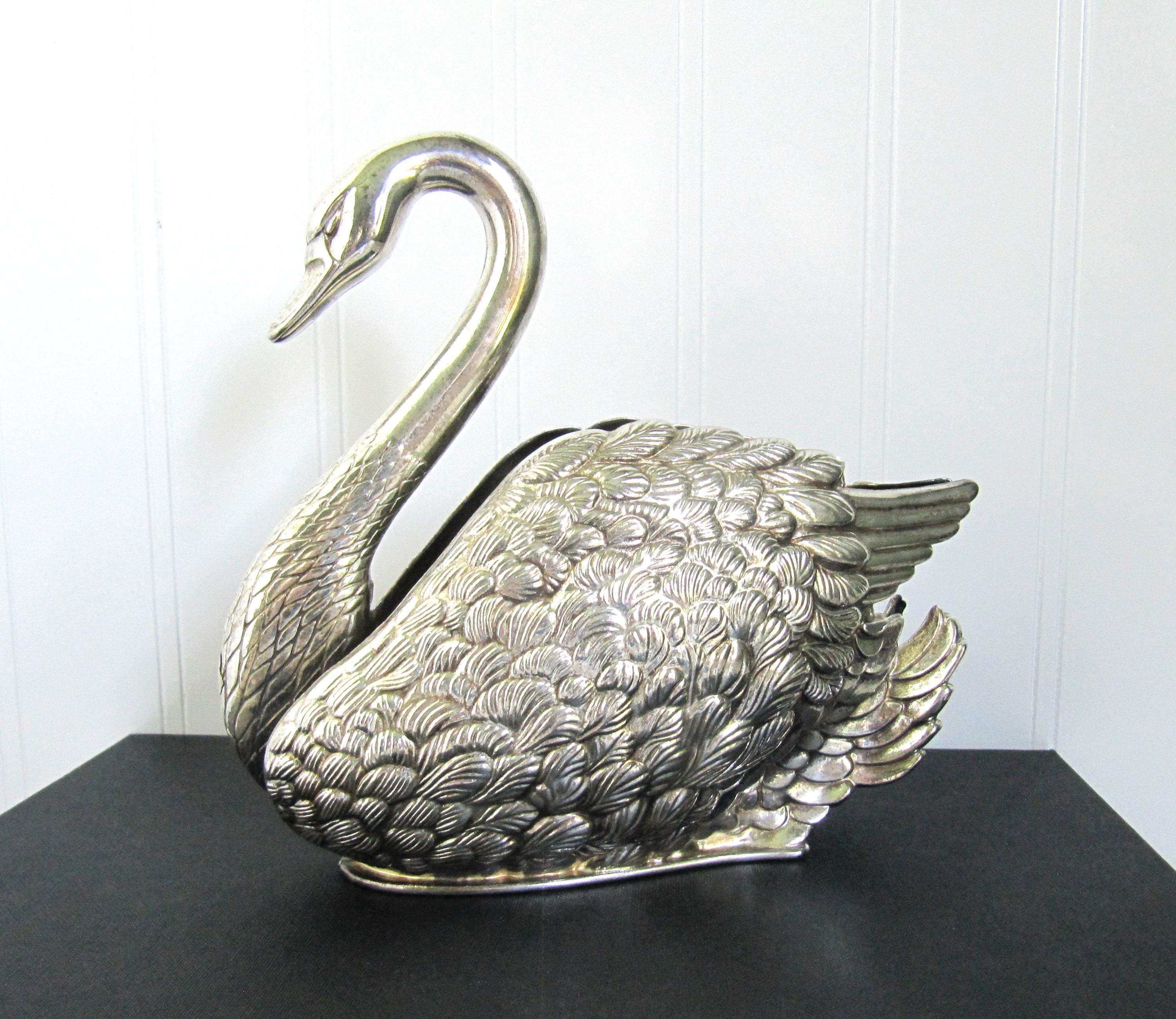 Vintage Silver Swan Letter Holder - Etsy