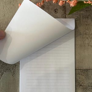 Handmade Aesthetic Notepad, Minimalist Lined Writing Pad, Cute Plant ...