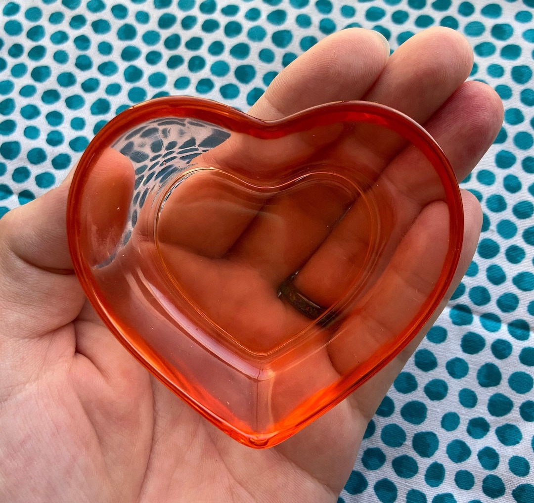Handmade Heart Trinket Jewelry Box Transparent Orange - Etsy