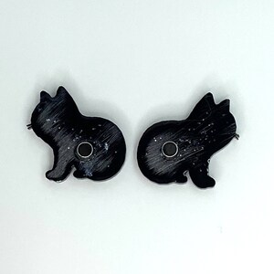 Two Handmade Black Snow Kitty Magnets - Etsy