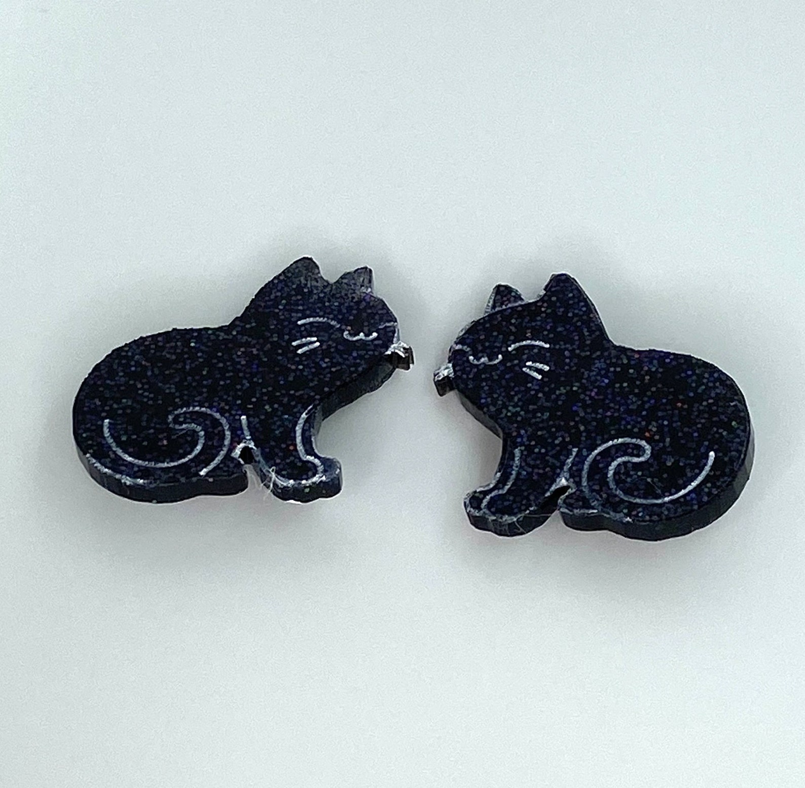 Two Handmade Black Snow Kitty Magnets - Etsy