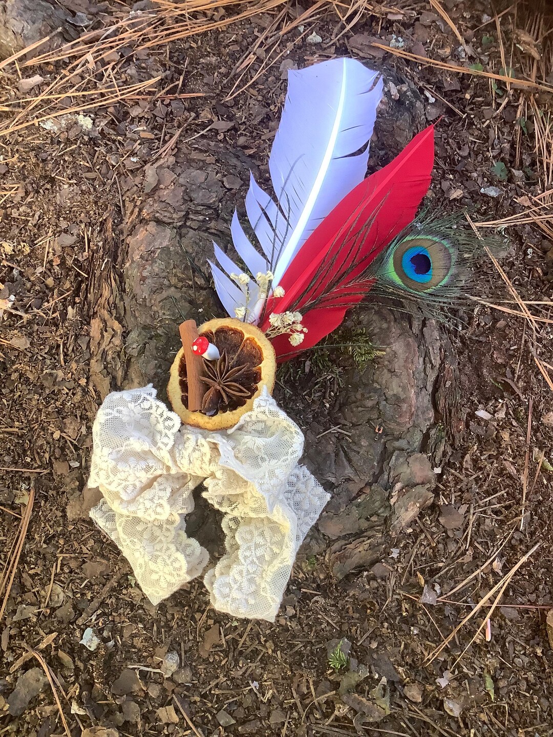 Peacock Feather Ritual Wand • Yule Altar Decor, Cottagecore - Etsy