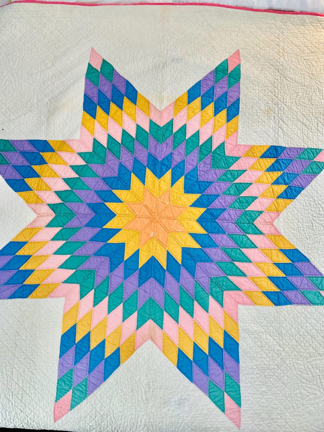Vintage Lonestar 1930s Quilt – Depression Era Cutter Quilt – Hand ...