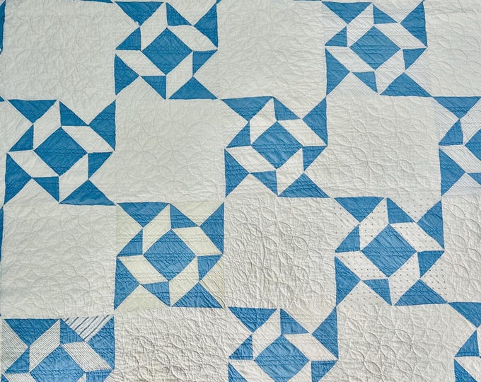 Balkan Puzzle Antique Quilt; Circa 1920s-30s, Vintage Quilt; Handmade ...
