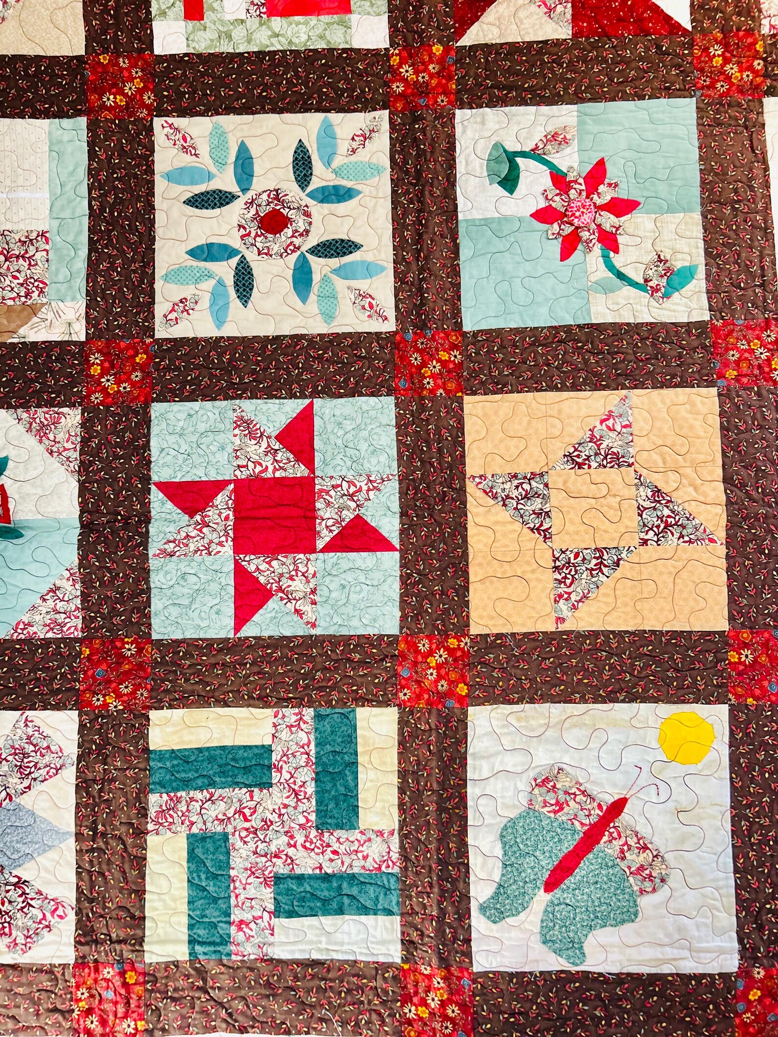 Vintage Album Quilt, Circa 2000; Longarm Quilted; 62 by 77 Inches - Etsy
