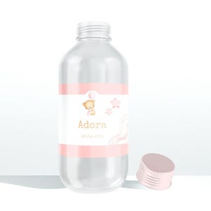 Editable Baby Girl Water Bottle Label, First Birthday Bottle Label ...