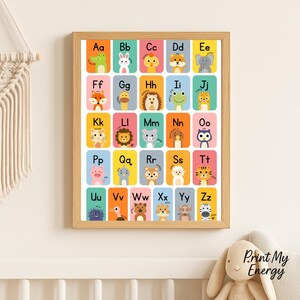 ABC and Numbers Posters for Kids – Alphabet Animal Wall Art & Numbers 1 ...
