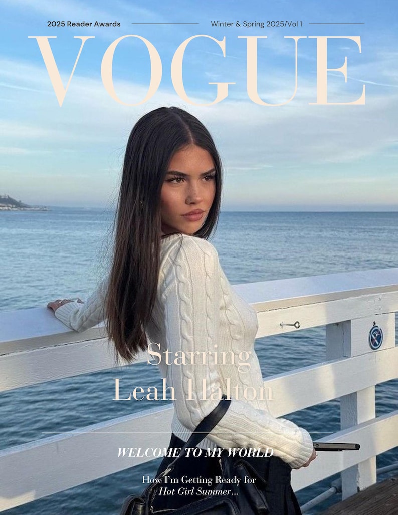 Customizable Vogue Magazine Front Cover, 1 Page, Digital Download ...
