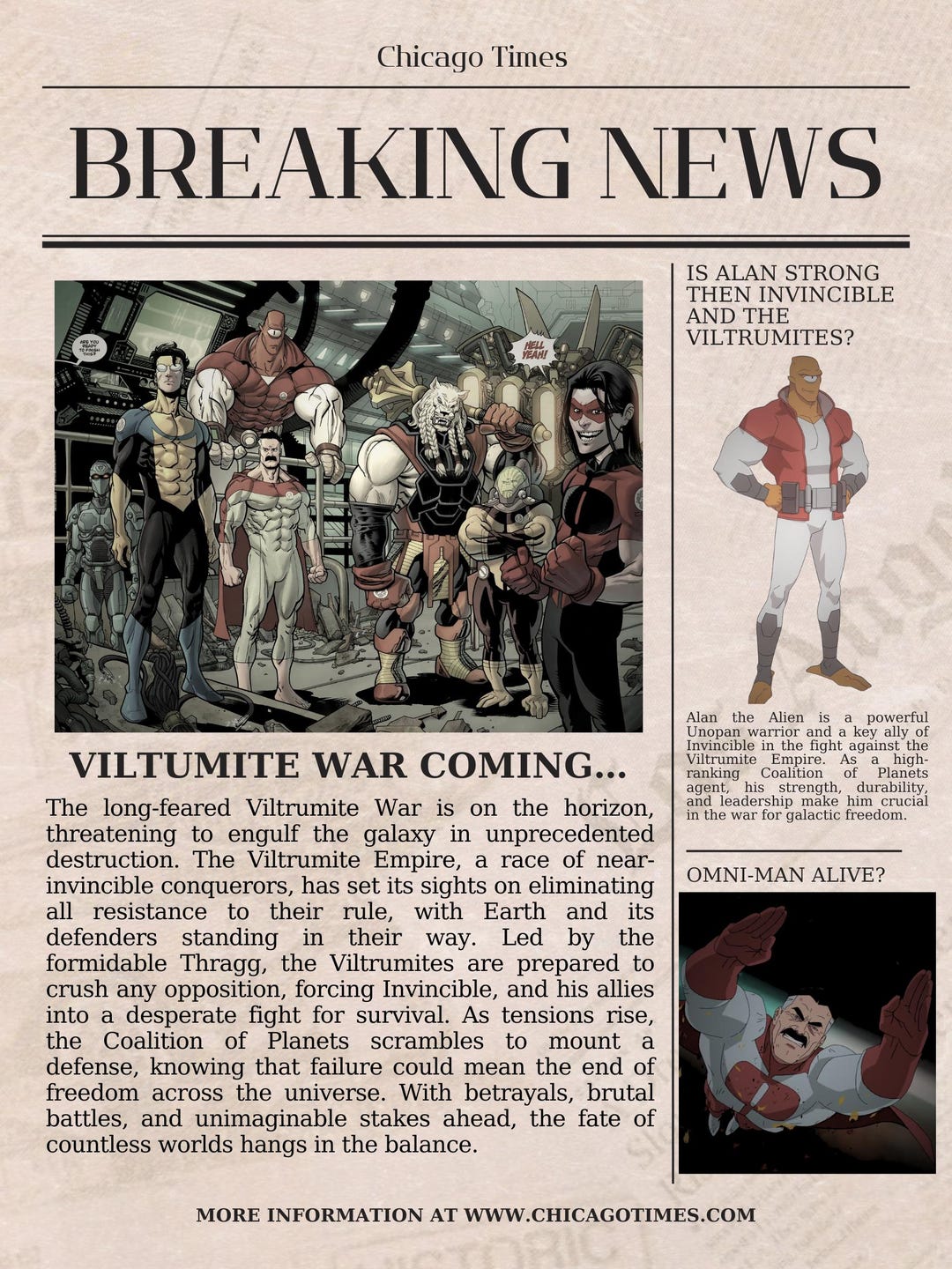Invincible- Viltrumite War News Paper Poster - Etsy