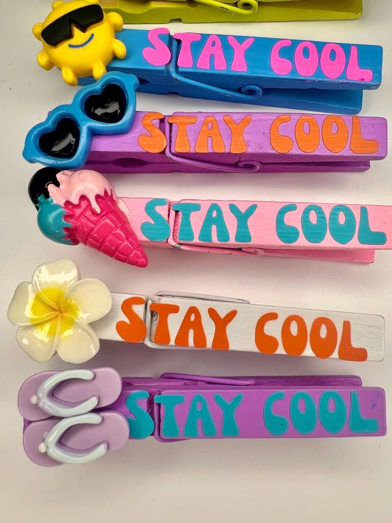 Custom Pins for Backpack and Gift Bags | Bright Clothespin Spirit Pins ...