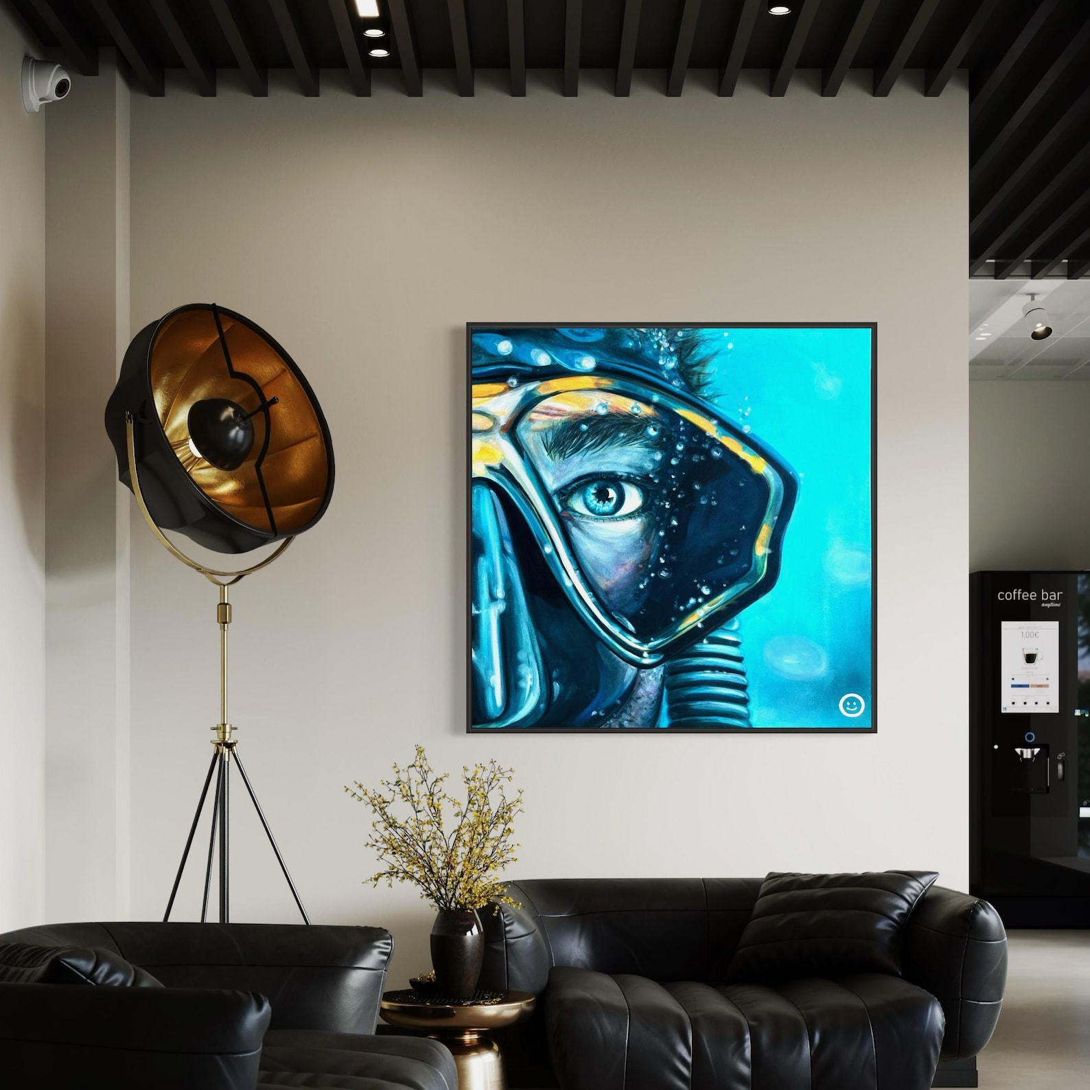 Diver Portrait Painting – Large Underwater Wall Art, Scuba Diving ...