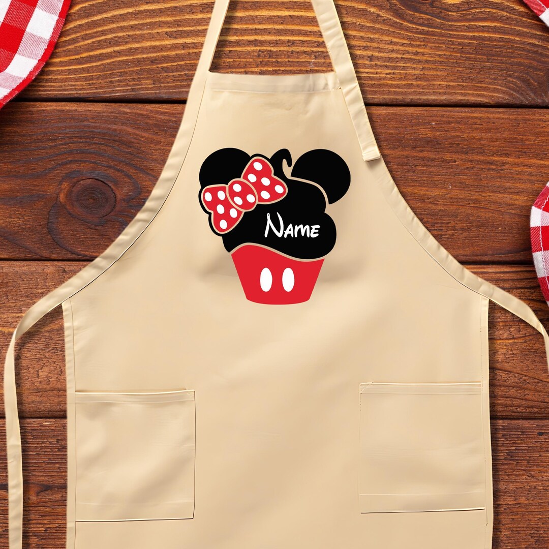 Personalized Minnie Mouse Apron: Custom Baking Apron With Hat - Etsy