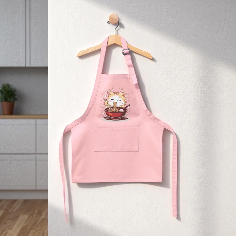 Cat Ramen Apron: Kawaii Japanese Cooking Apron With Pockets - Etsy