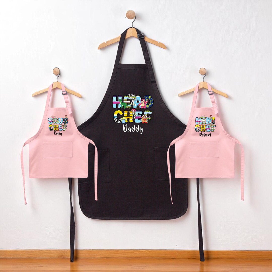 Personalized Family Apron Set: Matching Chef Aprons, Custom Cooking ...