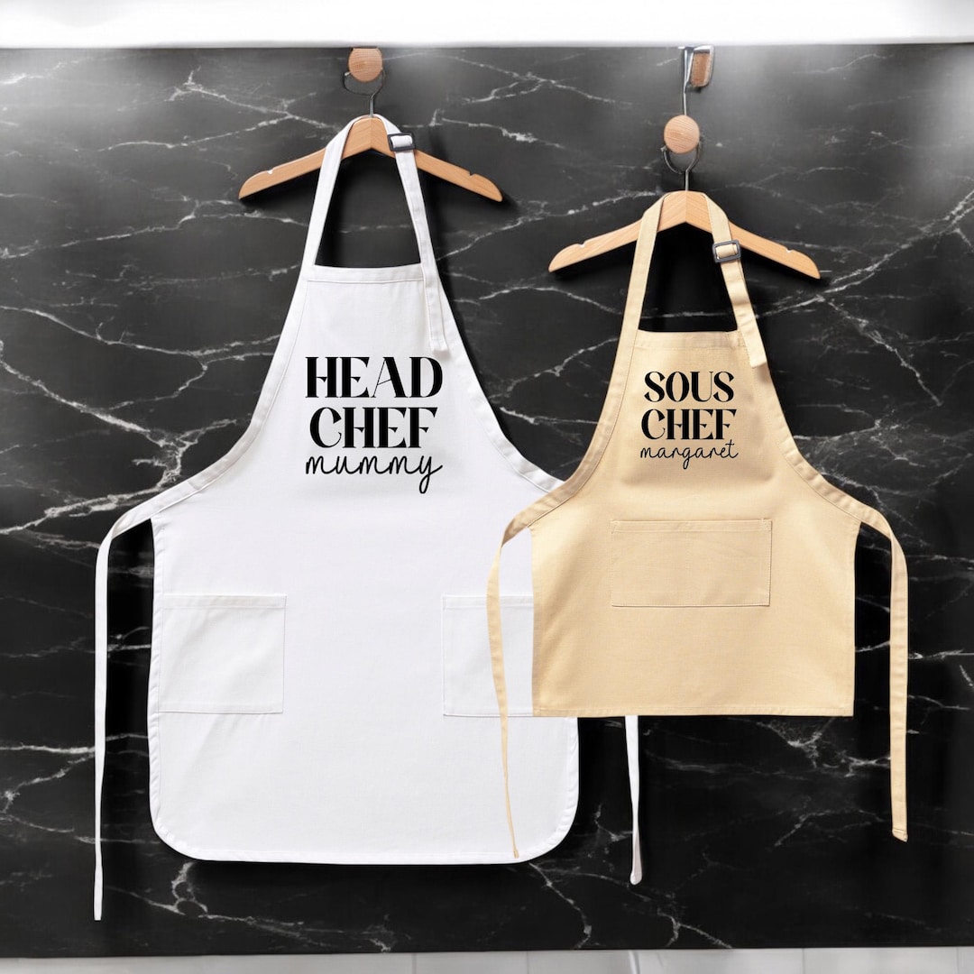 Mama Head Chef, Sous Chef Apron, Mommy and Me Aprons, Mother Son Aprons ...