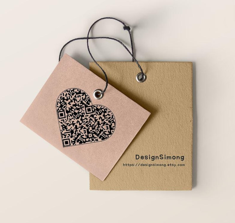 QR Code in Heart Shape – Customizable PSD Mockup - Etsy
