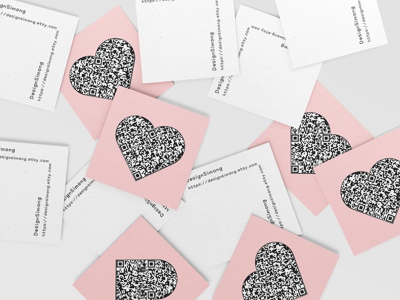 QR Code in Heart Shape – Customizable PSD Mockup - Etsy