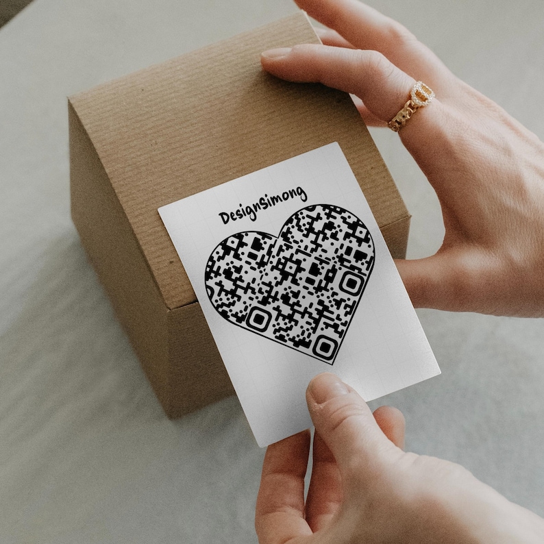 QR Code in Heart Shape – Customizable PSD Mockup - Etsy