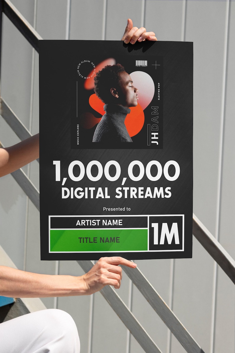 Custom Spotify Streaming Award Plaque: Personalized Music Gift (30x40cm ...