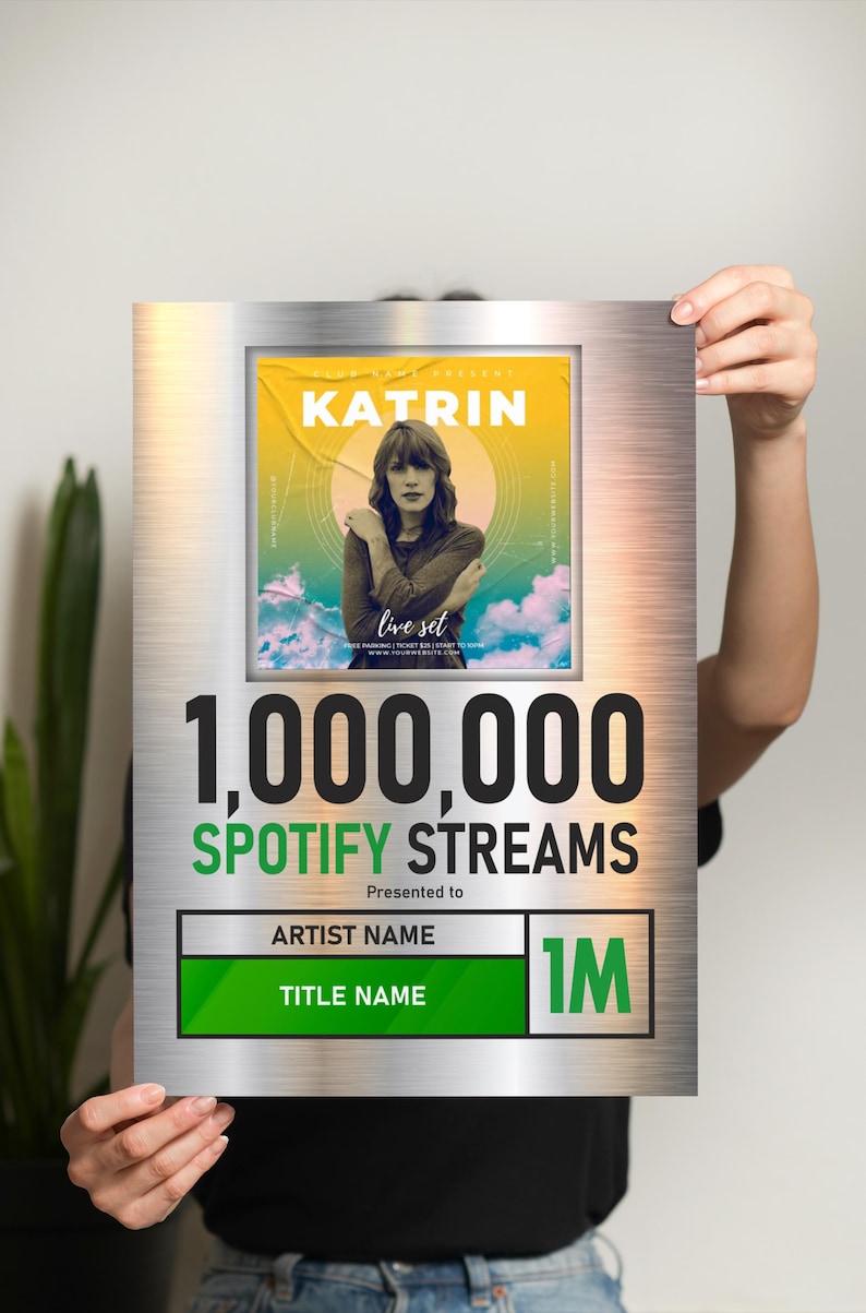 Custom Spotify Streaming Award Plaque: Personalized Music Gift (30x40cm ...