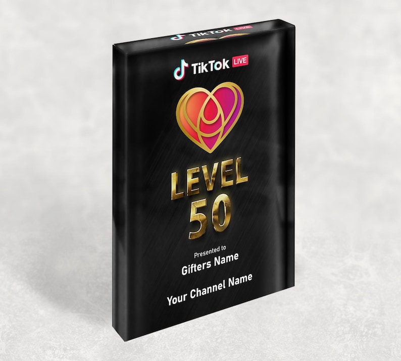 Personalized Tiktok Level 50 Plaque: Custom Streamer Award - Etsy