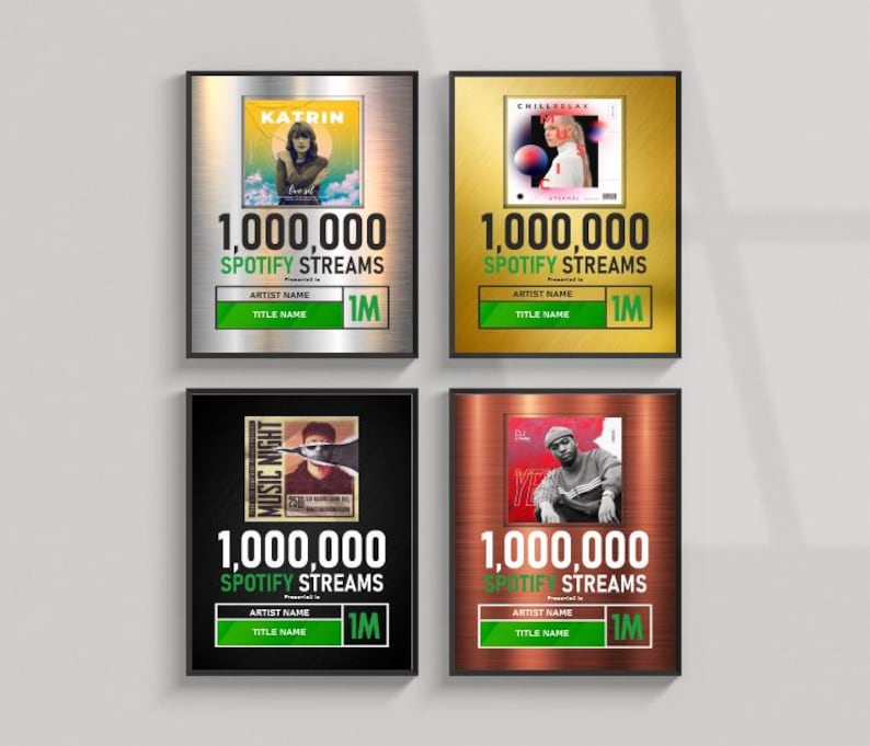 Custom Spotify Streaming Award Plaque: Personalized Music Gift (30x40cm ...