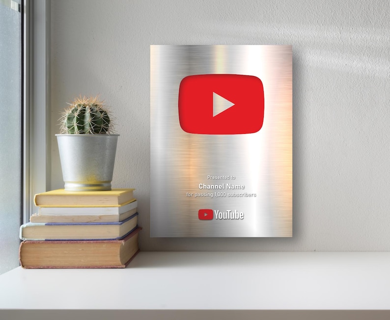 Custom Youtube Play Button Plaque: Personalized Creator Award Display ...