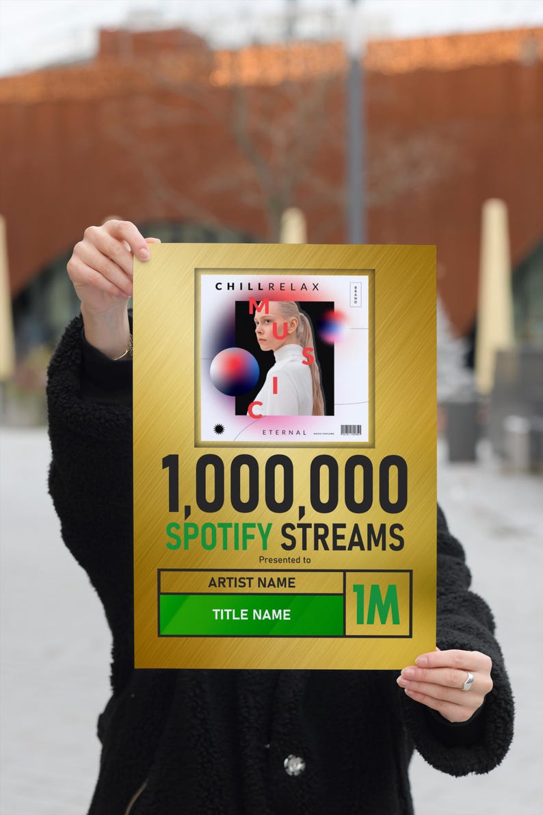 Custom Spotify Streaming Award Plaque: Personalized Music Gift (30x40cm ...
