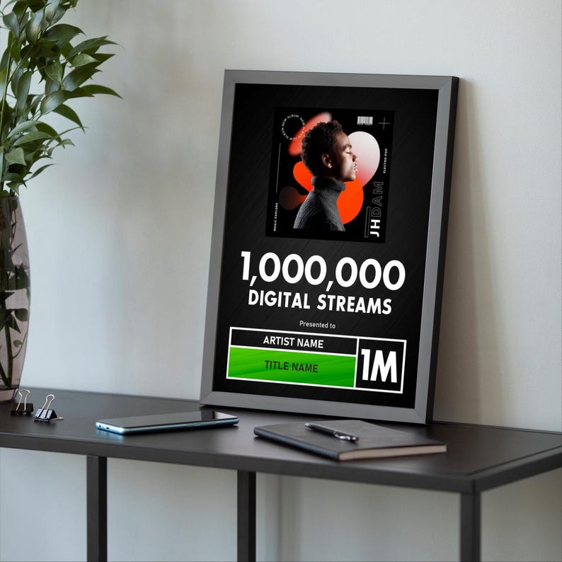 Custom Spotify Streaming Award Plaque: Personalized Music Gift (30x40cm ...