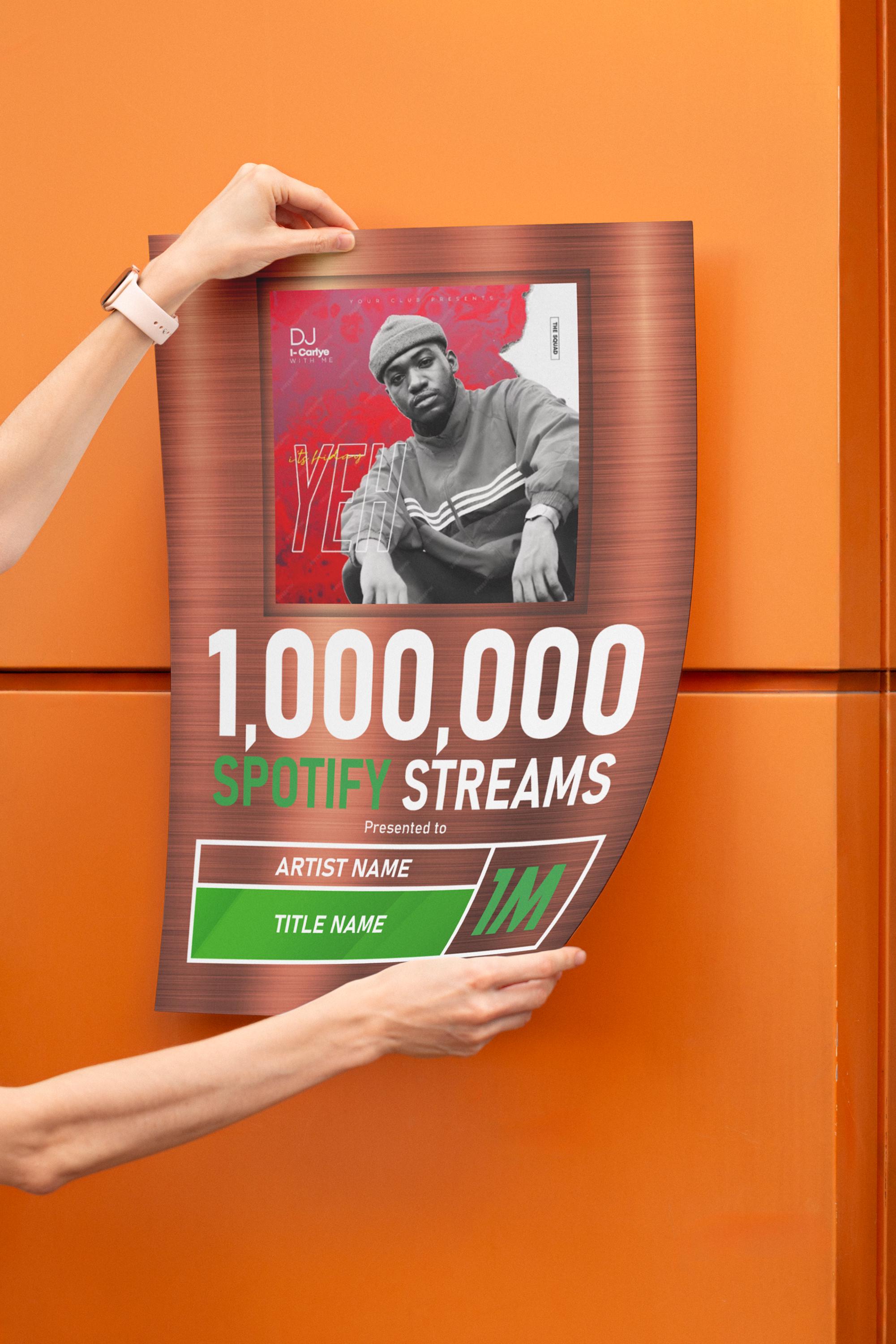 Custom Spotify Streaming Award Plaque: Personalized Music Gift (30x40cm ...