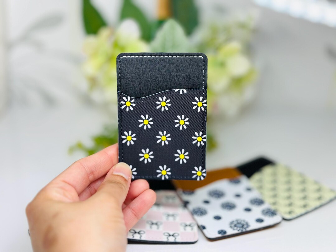 Phone Wallet Card Holder, Stick on Phone Wallet, Smiley Face Card ...