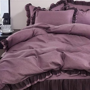Princess Purple Bed Set: Natural Bed Cover & Pillowcases - Etsy