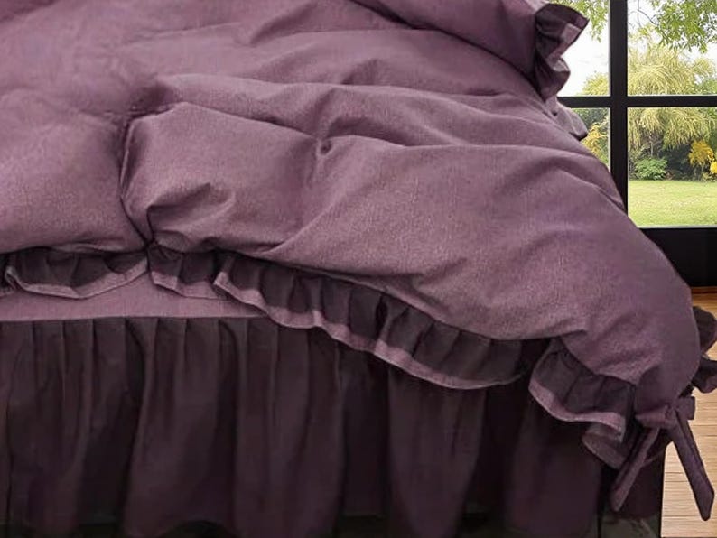 Princess Purple Bed Set: Natural Bed Cover & Pillowcases - Etsy