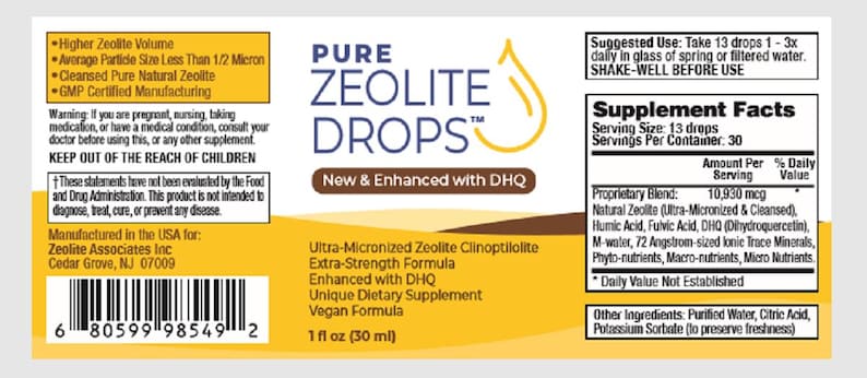 Pure Zeolite Drops Extra Strength Zeolite Liquid Liquified Detox HEAVY ...
